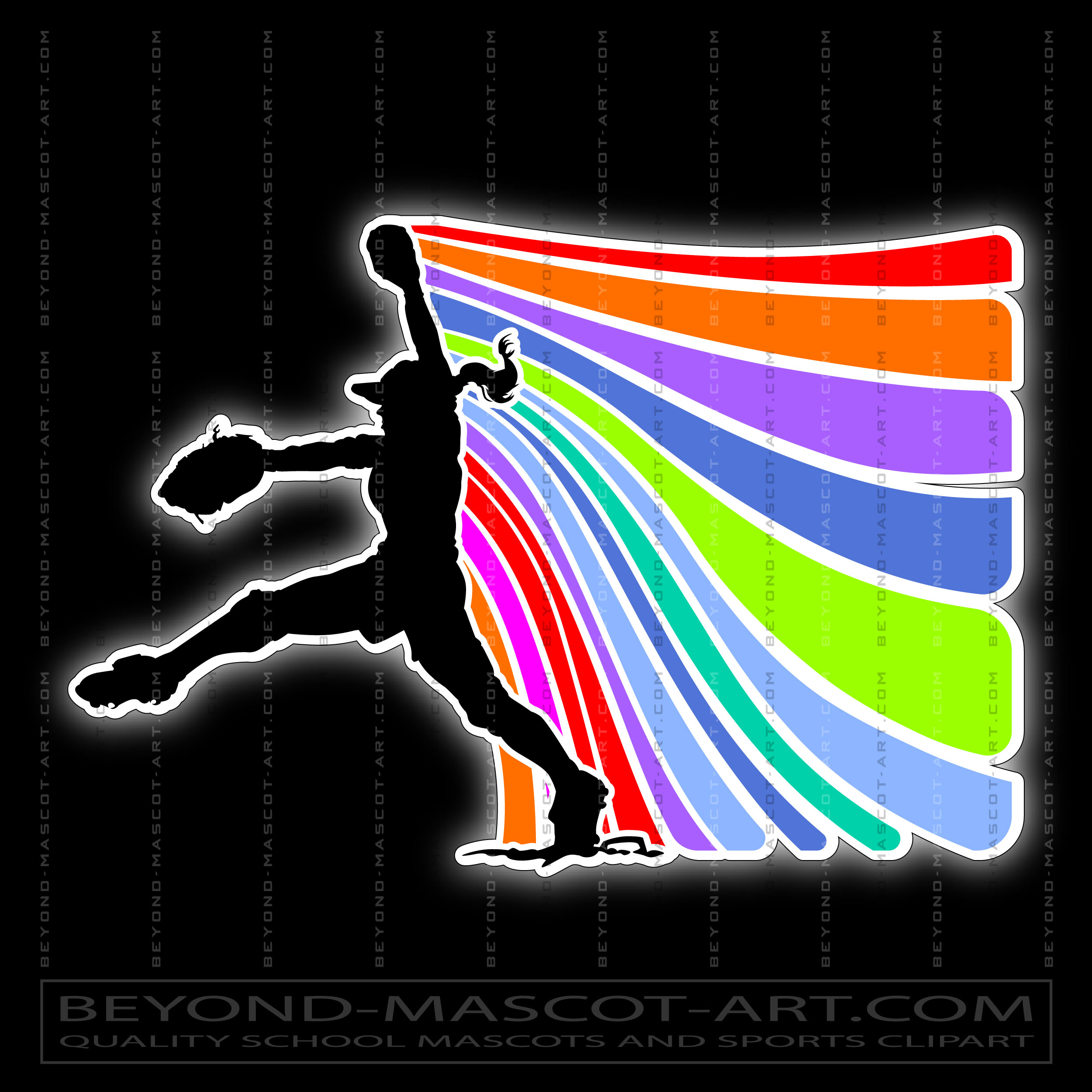 Fastpitch Softball Silhouette | fastpitch softball clipart | Vector Format
