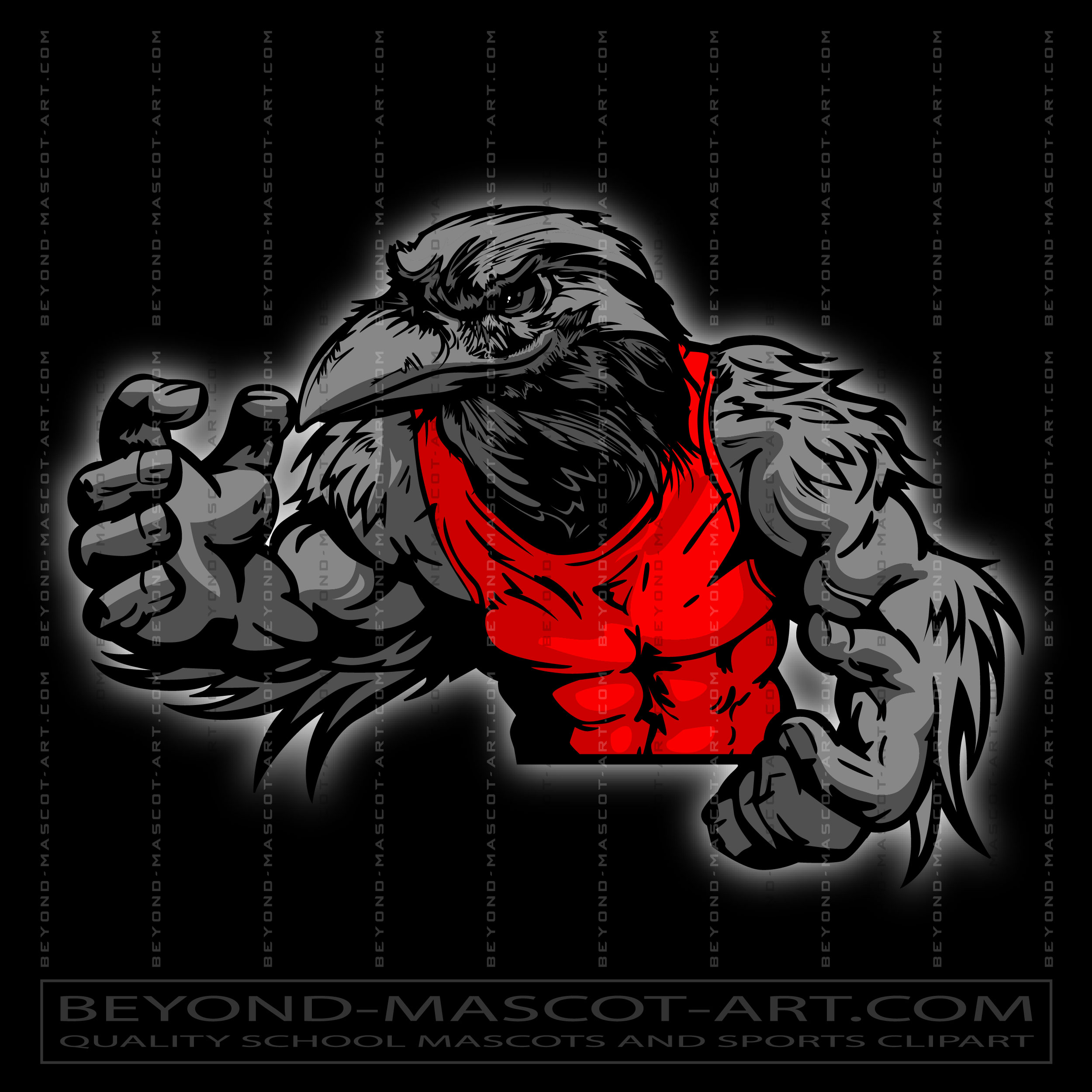 Raven Wrestling Artwork | wrestling clipart image | Vector Format
