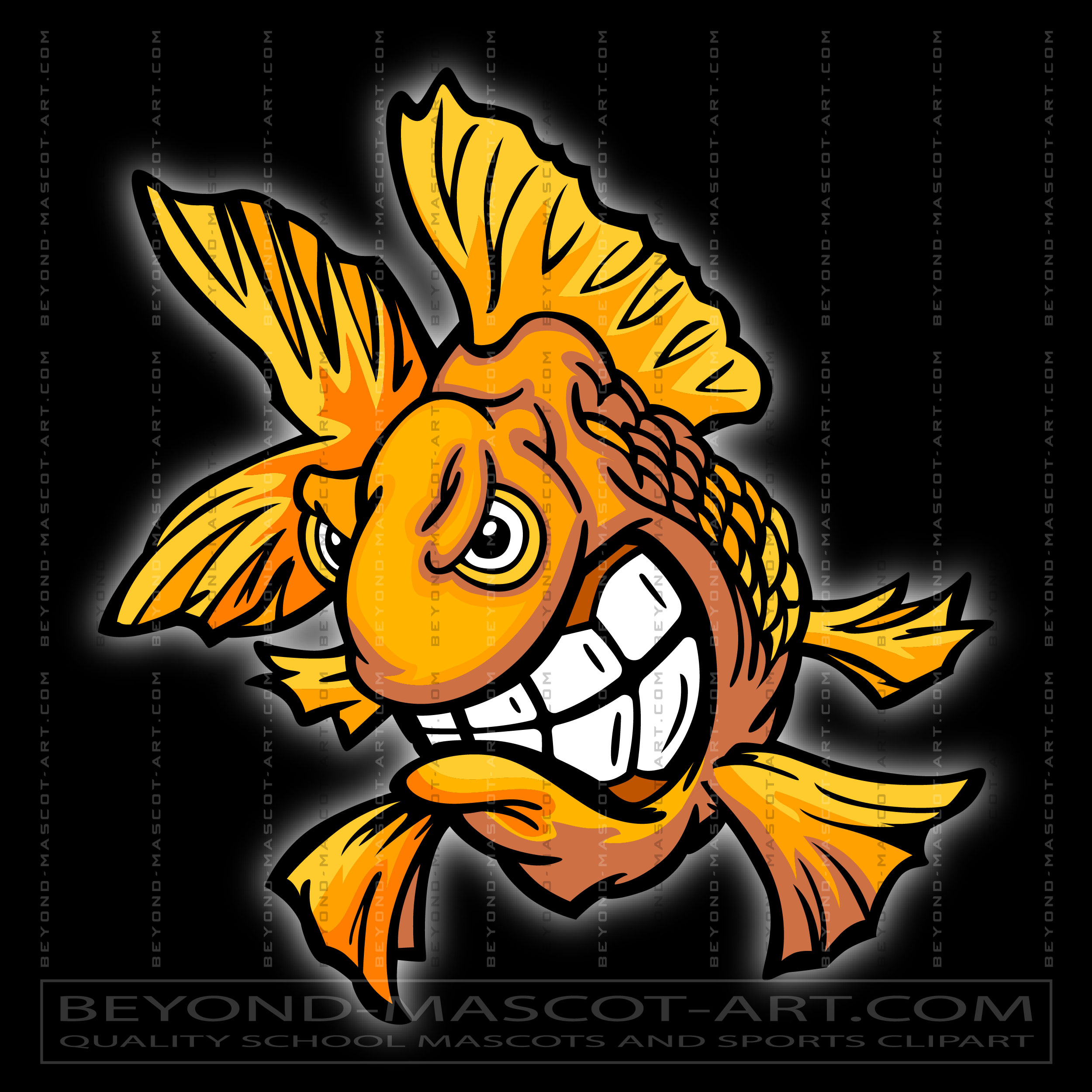 Mad Goldfish Clipart | school mascot clipart image | Vector Format