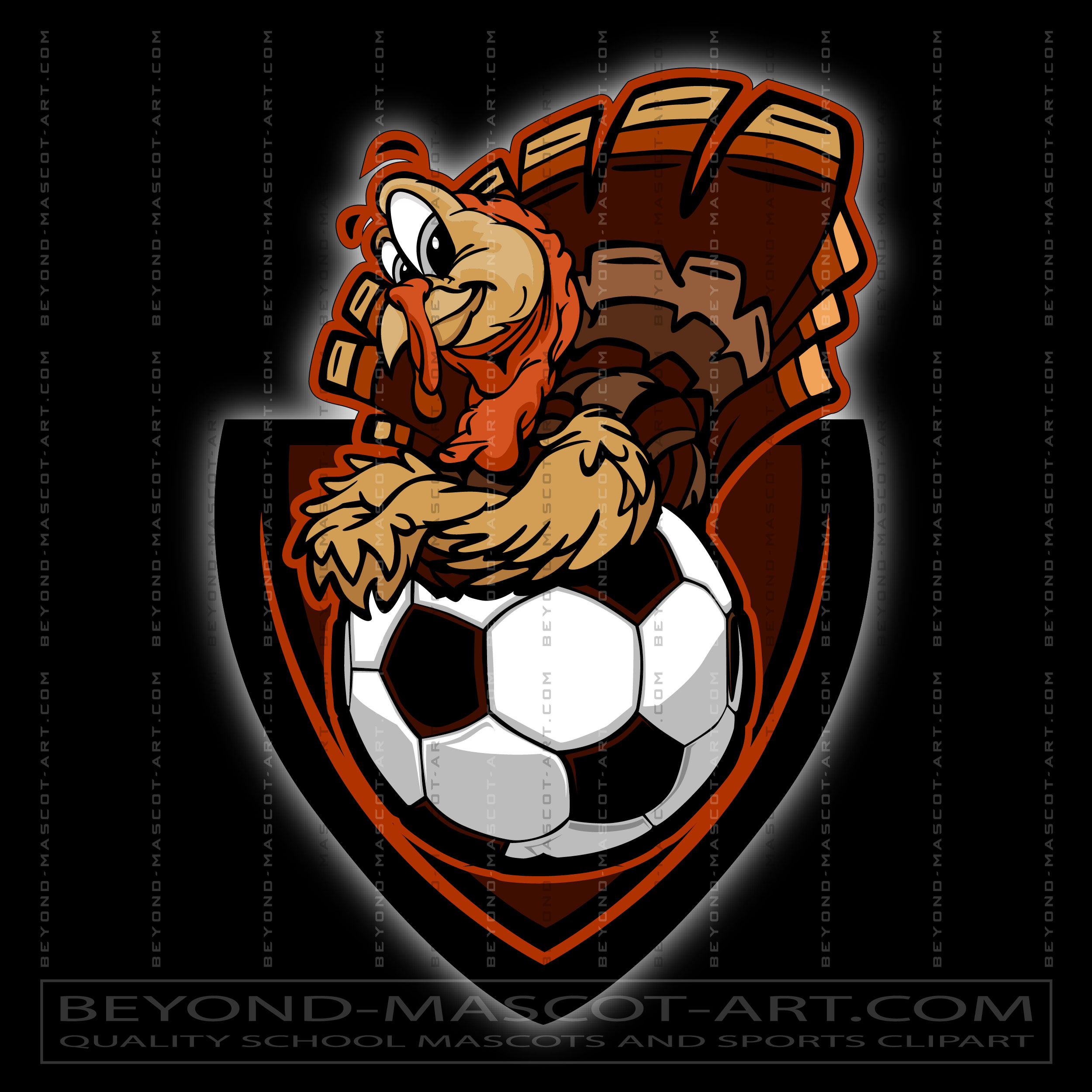 Thanksgiving Turkey Soccer Cartoon | clipart | Vector Format